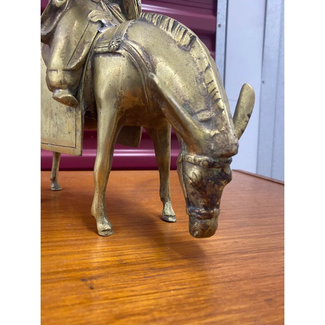 Early 20th Century Chinese Iron Bronze Gilt Man Scholar Riding a Horse ...