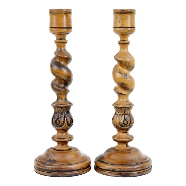 Large Early 20th Century Candlesticks, 1920s, Set of 2 | Chairish