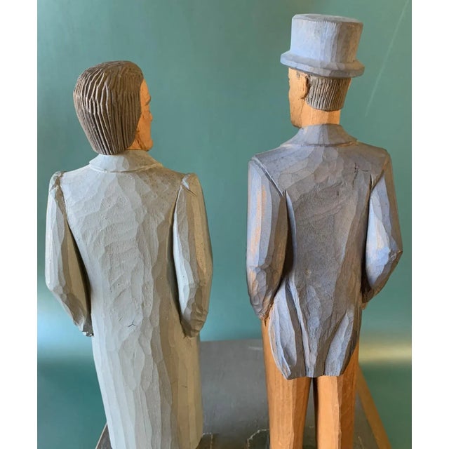 1960s Norwegian Scandinavian Wood Carving Sculpture of a Couple | Chairish