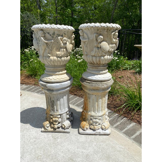 20th Century Italian Corinthian Style Capital Cast Stone Columns - Set ...