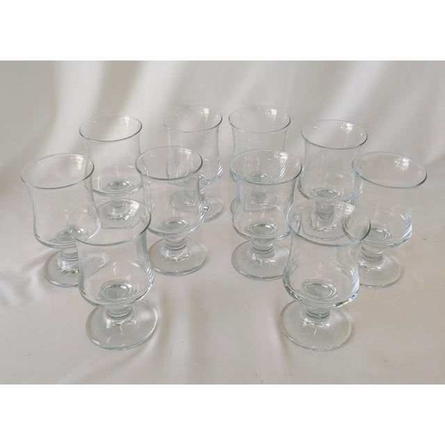 Holmegaard Danish Ships Clear Blown Glass Water Goblets Set Of 10