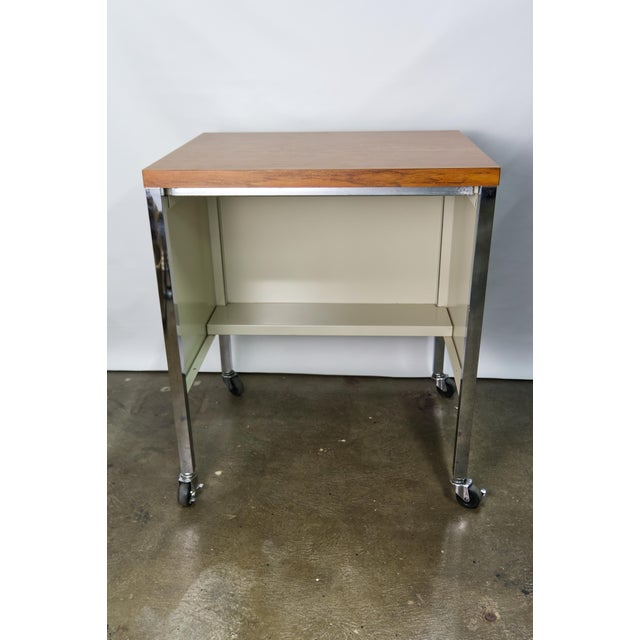 1970s Modern Steelcase Rolling Typewriter Utility Cart or Small Desk ...