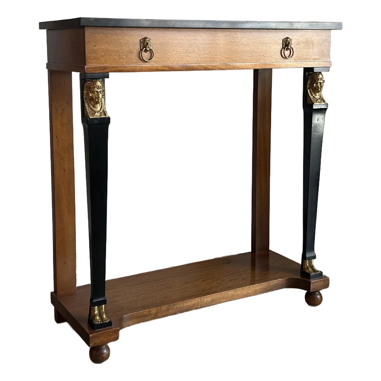 1960s Egyptian Revival Neoclassical Console Table With Gilt Accents ...