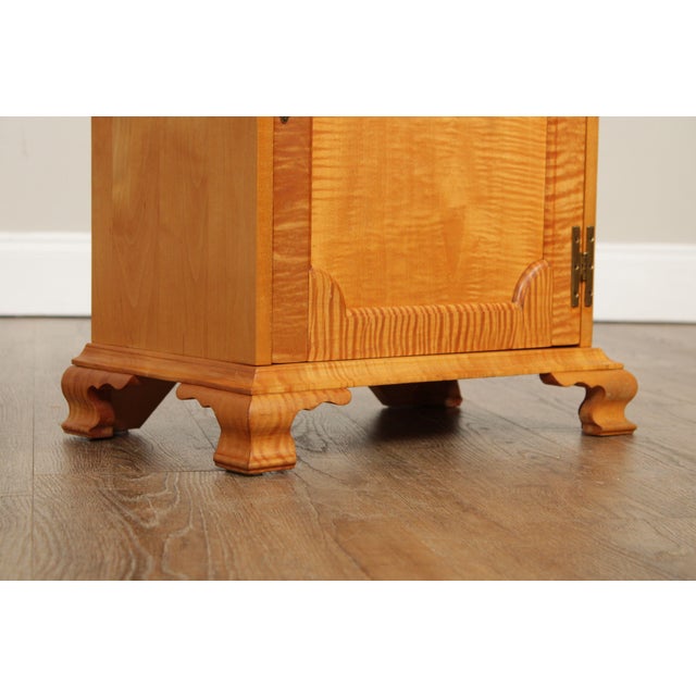 Chippendale Style Custom Tiger Maple Cabinet | Chairish