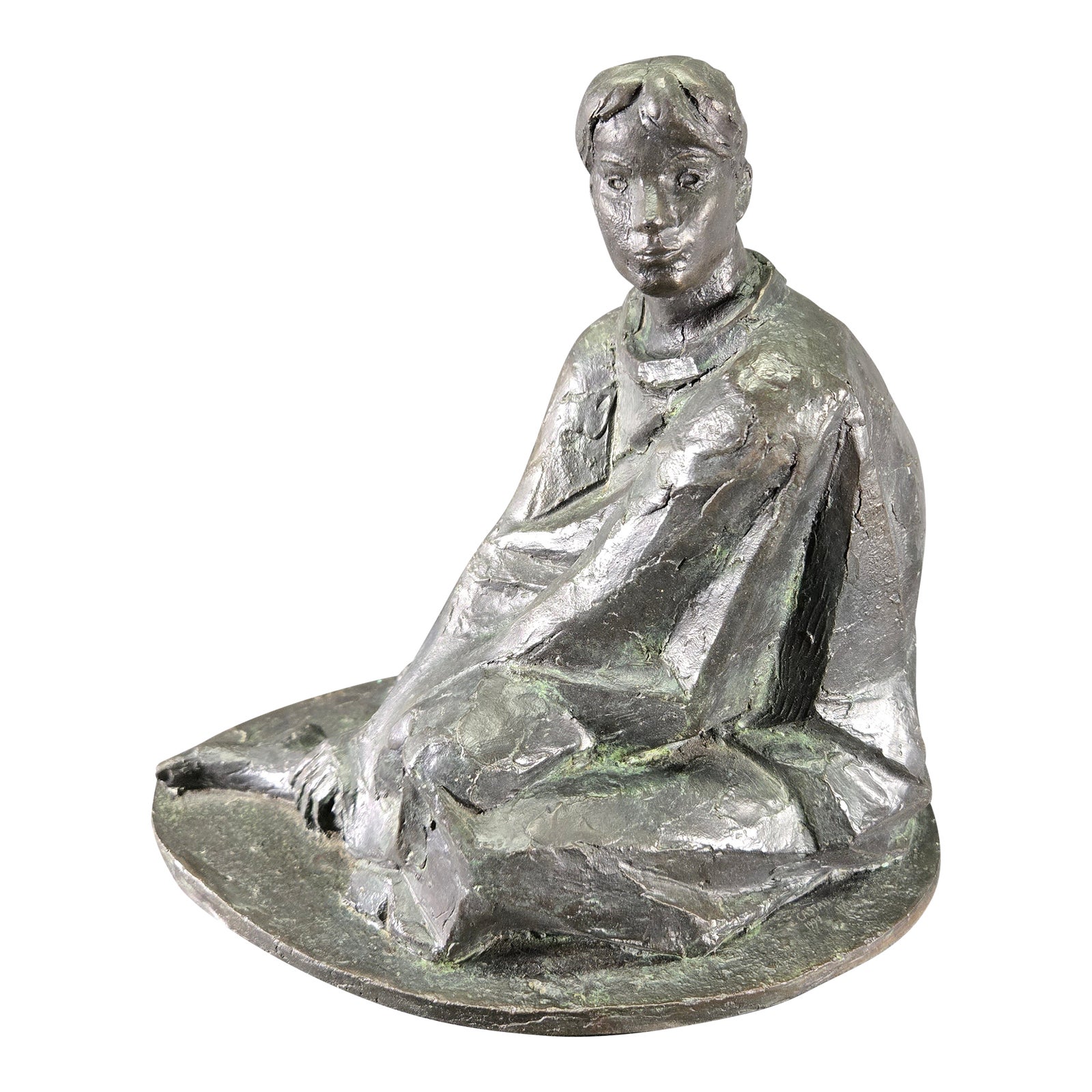 Lejania, 1999 Felipe Castañeda Bronze Sculpture of a Seated Woman ...