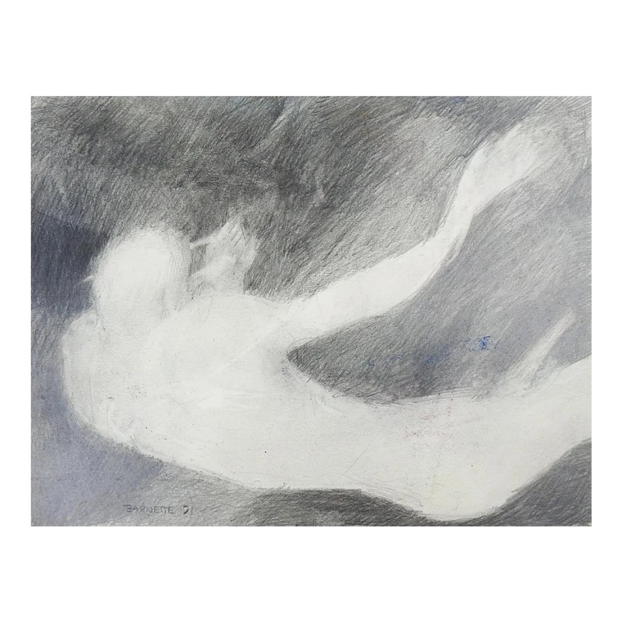 Late 20th Century Falling Figure Abstract Drawing | Chairish