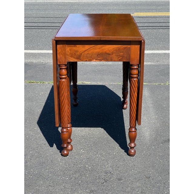 Antique Federal Period Cherry Drop Leaf Table | Chairish
