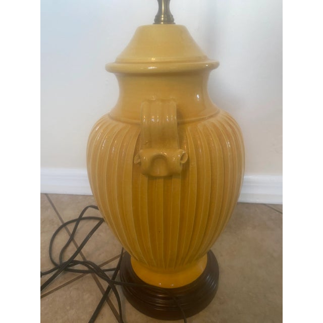 Wildwood Contemporary Ribbed Mustard Yellow Table Lamp | Chairish