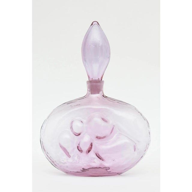 Vintage Blenko Light Purple Glass Decanter With Teardrop Stopper | Chairish