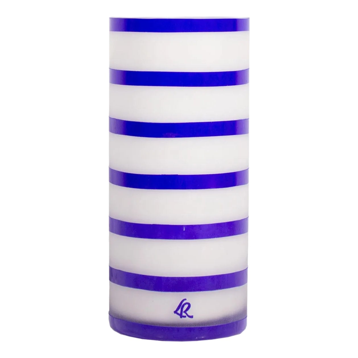 La Rochere France Blue and White Glass Lamp | Chairish