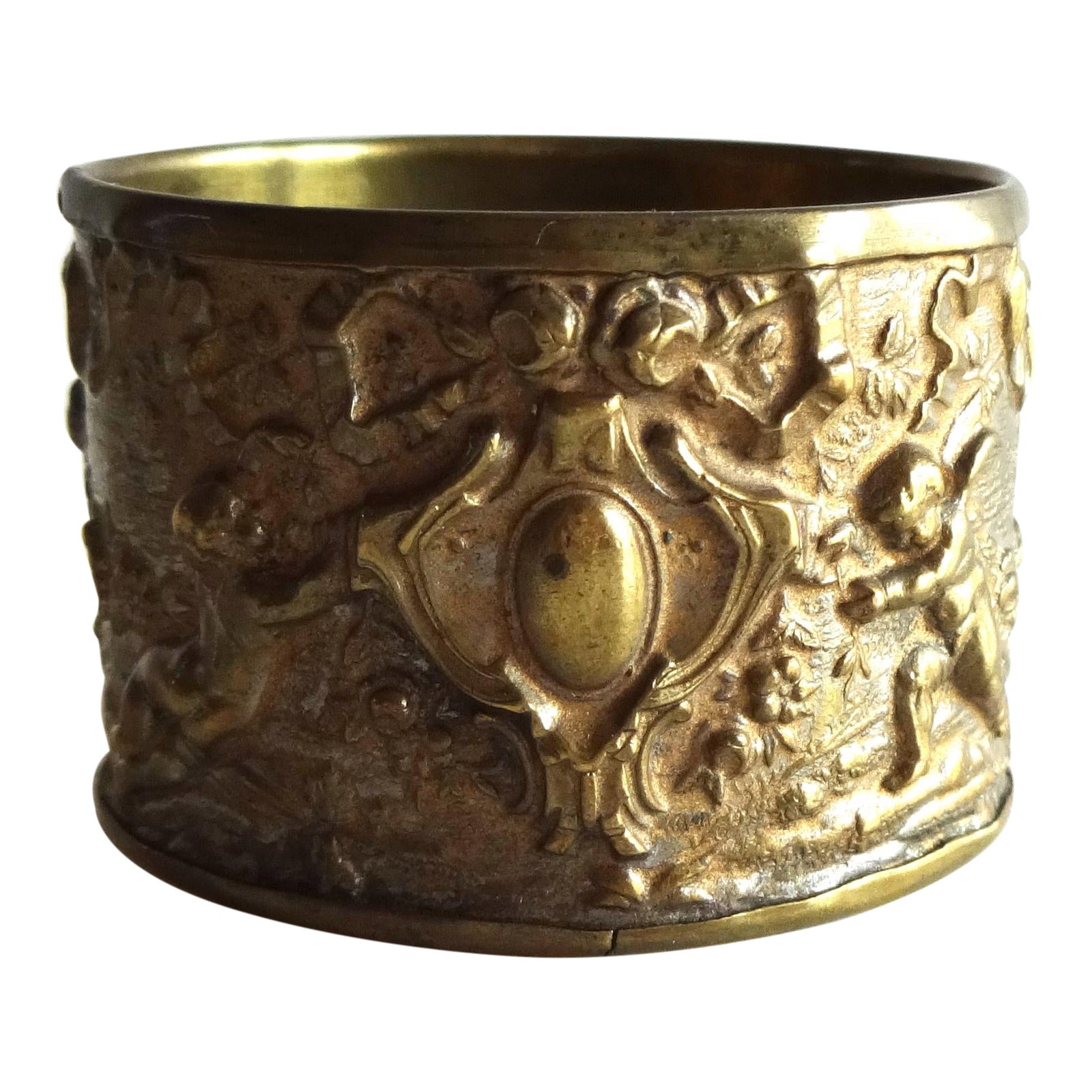 Late 19th Century Antique French Rococo Repoussé Brass Napkin Ring With ...