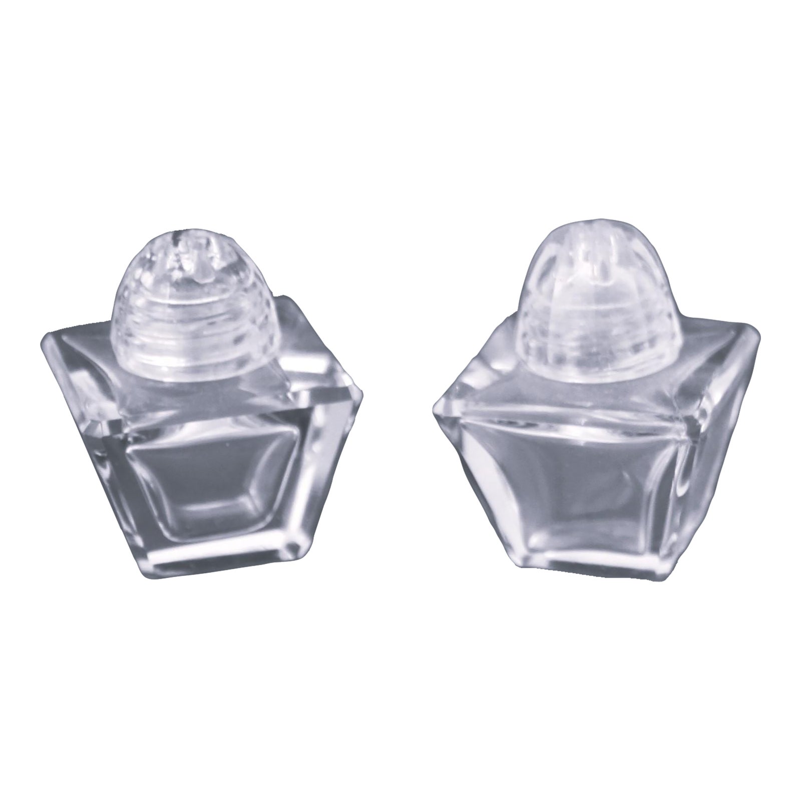 Mid Century Modern Individual Pyramid Shape Clear Glass Salt & Pepper ...
