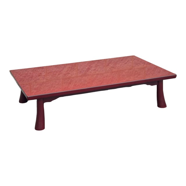 Mid 20th Century Low Asian Red Lacquer Coffee Table Chairish