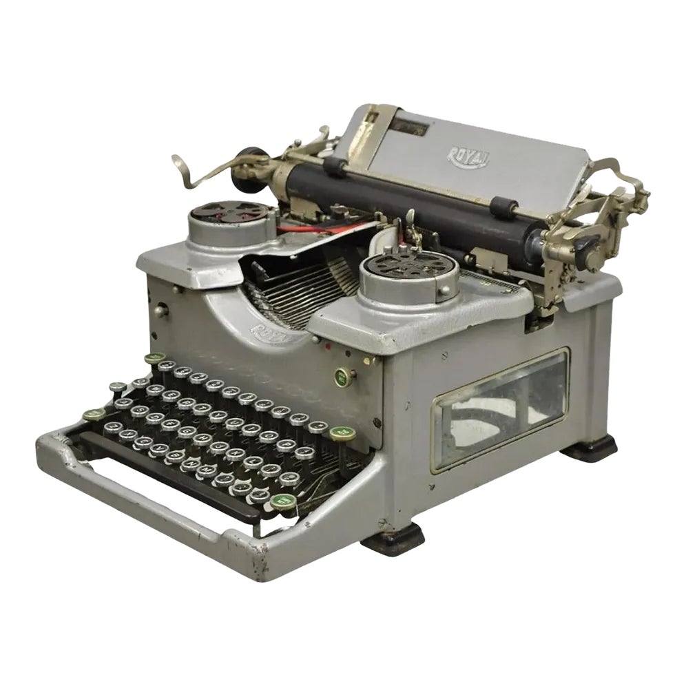 Antique Royal Model 10 Art Deco Typewriter With Beveled Glass Sides ...