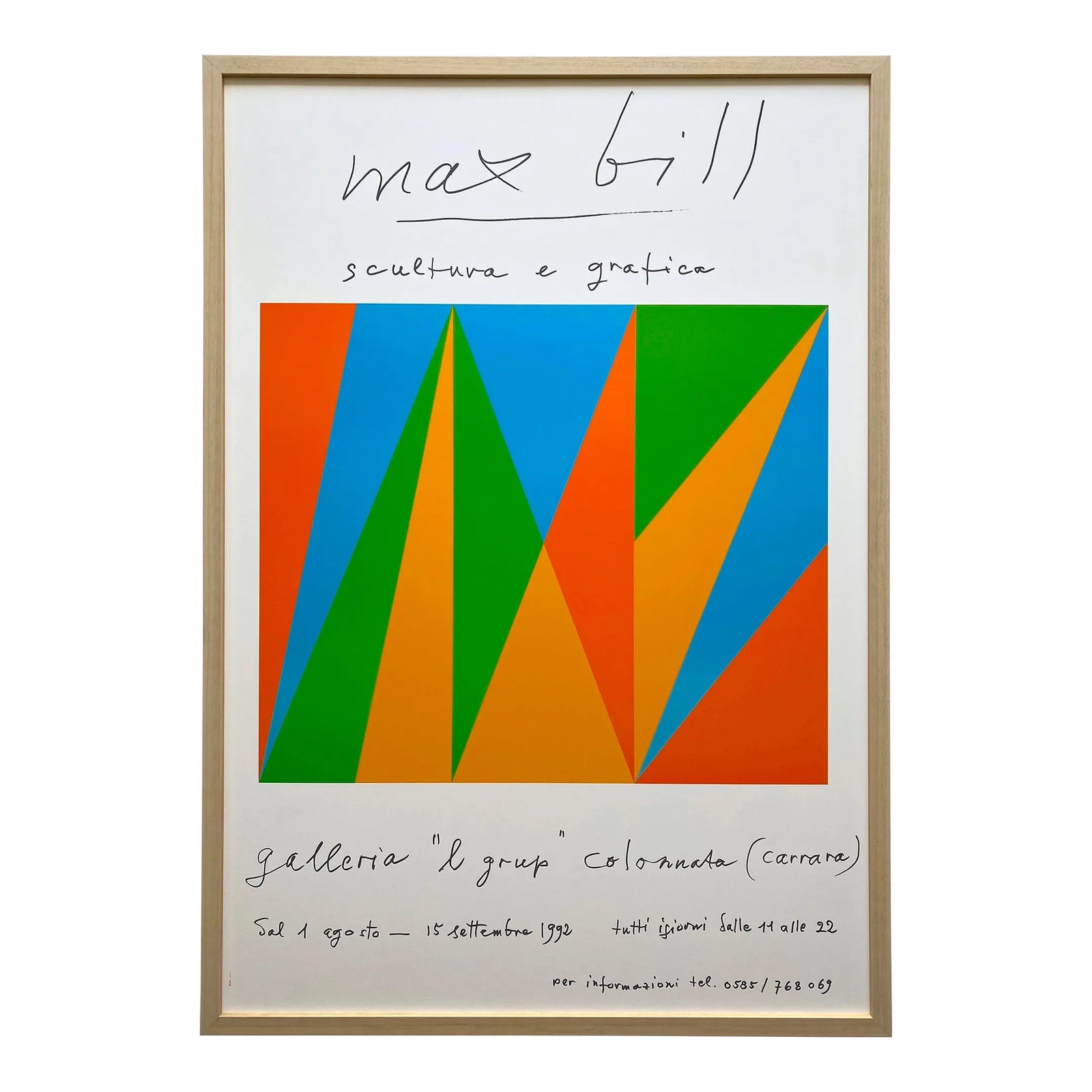 Max Bill Vintage 1992 Serigraph Silkscreen Print Framed Large Modernist ...
