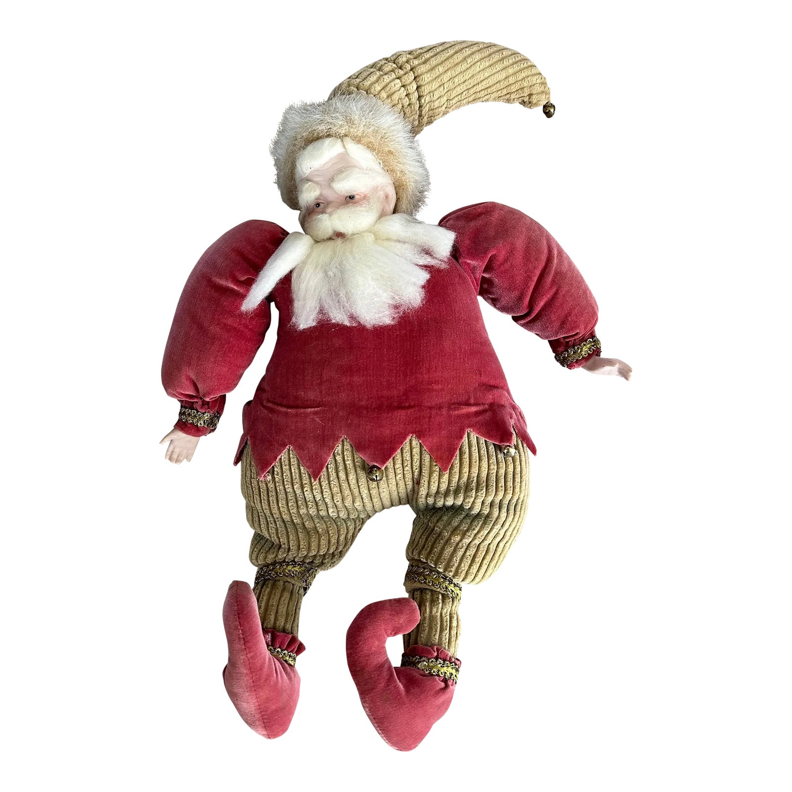 Vintage 1900s Jester Joker Santa, Made in Taiwan | Chairish