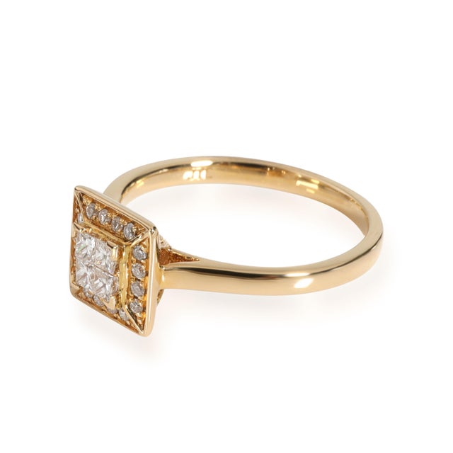 Invisible Set Square Diamond Ring In 18K Yellow Gold 0.24 Ctw Size 6.25 ...