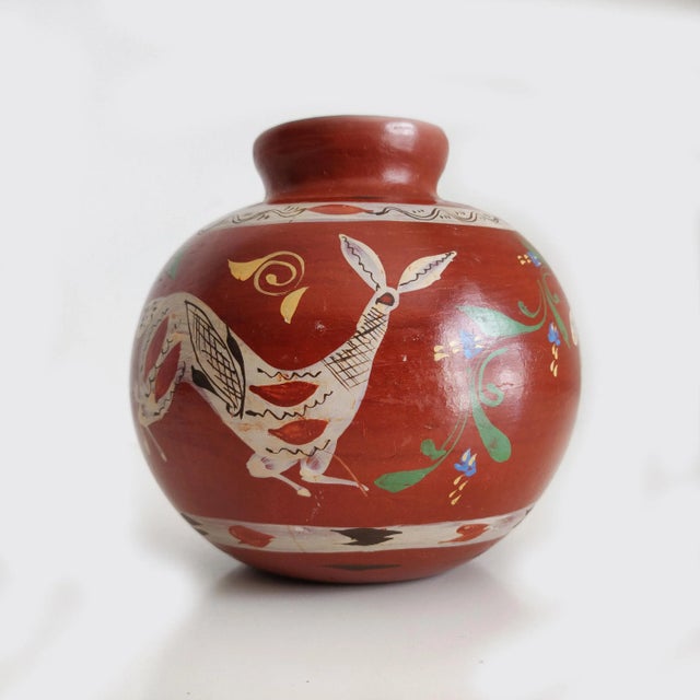 Vintage Mexican Folk Art Rabbit Jar | Chairish