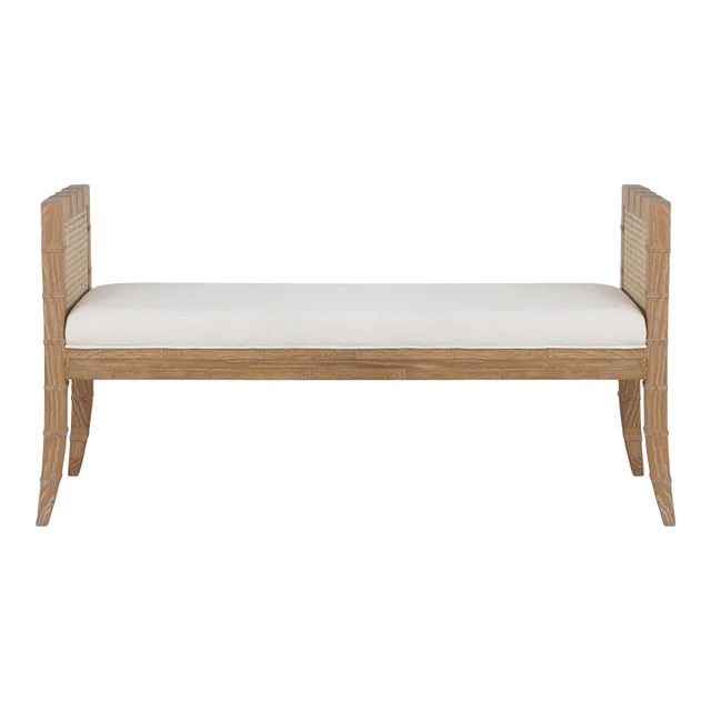 Matthew Izzo Home Benedict Cerused Oak Bench | Chairish