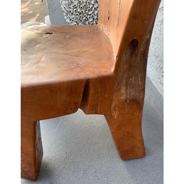 Contemporary Organic Burl Wood Chair | Chairish