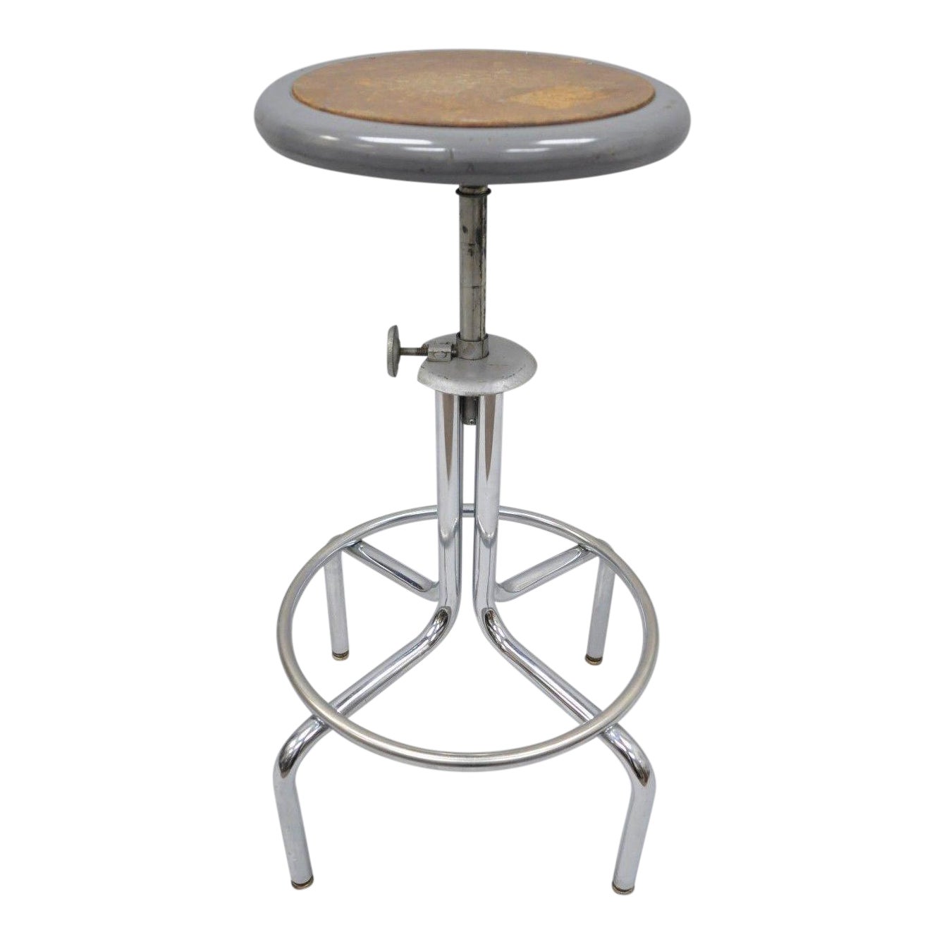Vintage Industrial Metal Machinist Drafting Stool | Chairish
