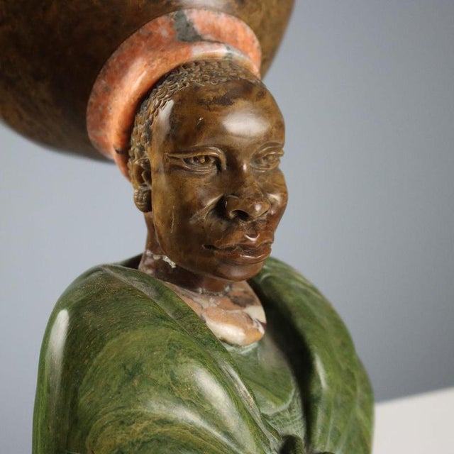Joseph Mabena Stone Bust of an African Woman | Chairish