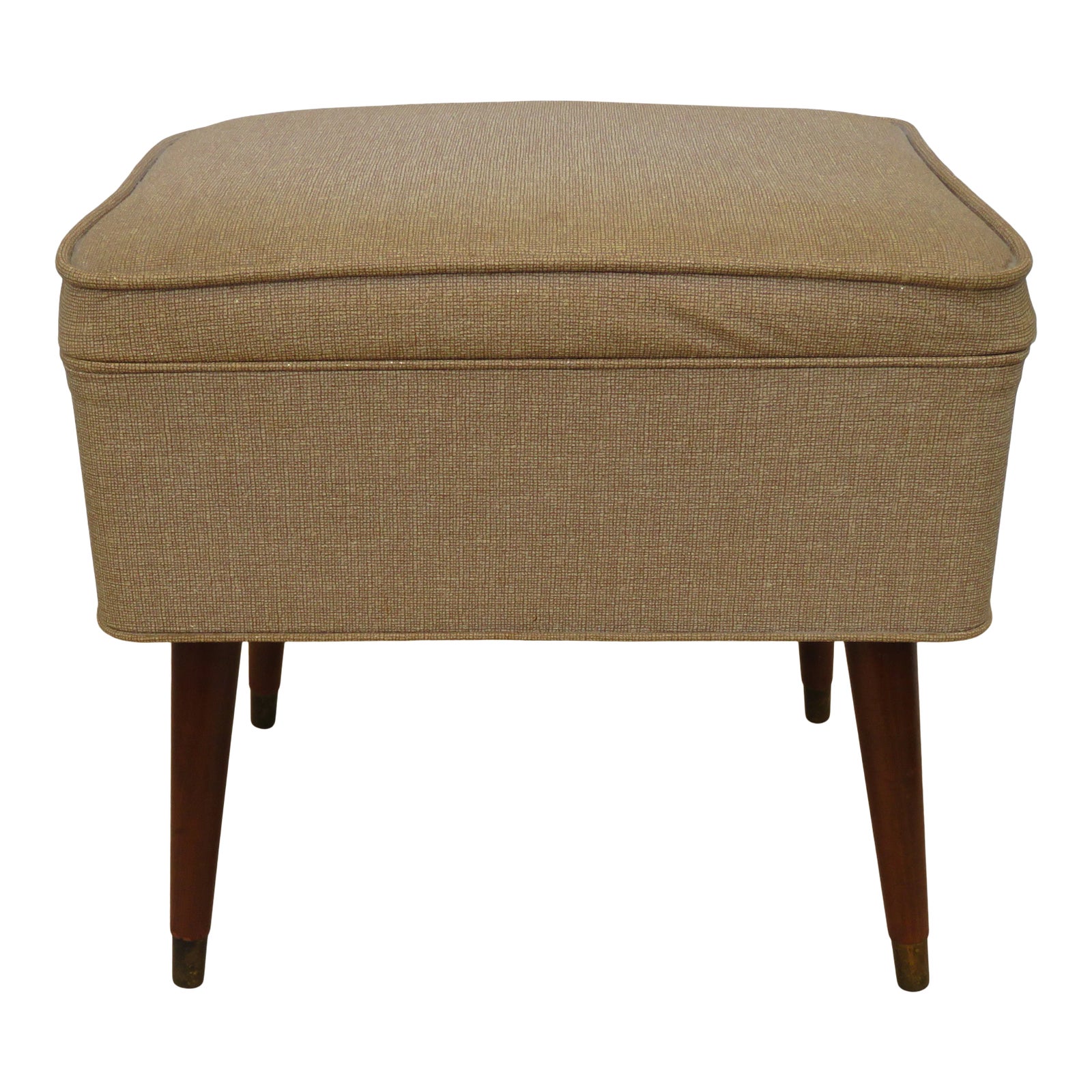 Singer Mid Century Modern Sewing Bench Foot Stool Storage Compartment ...