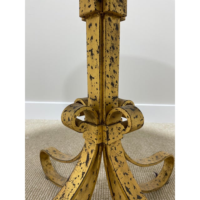 Mirror Top Gold Pedestal Table by Modern History Home | Chairish