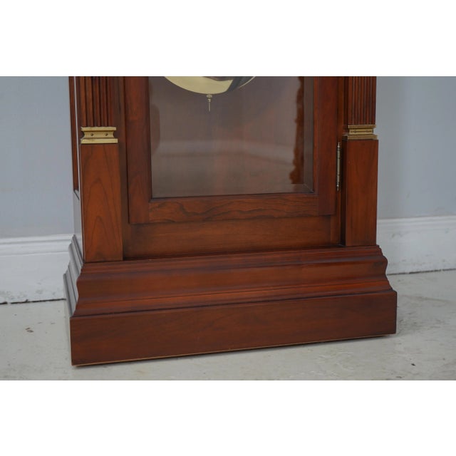 Ethan Allen Cherry Grandfather Hall Clock | Chairish