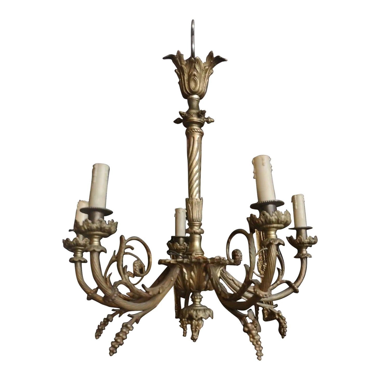19thc French Antique Bronze Louis XVI Rococo Chandelier | Chairish