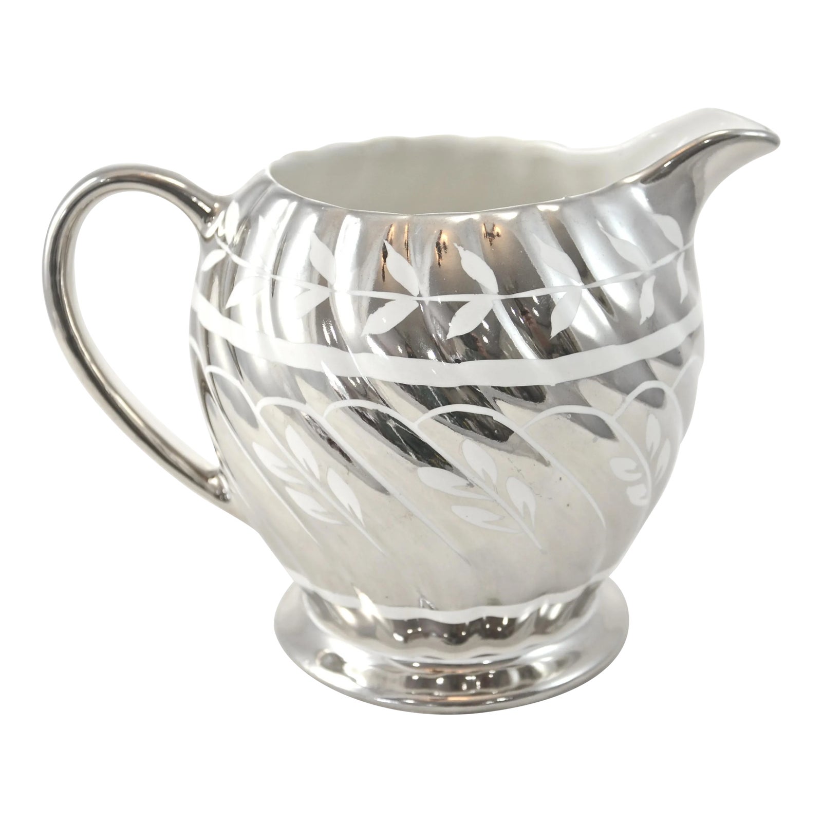 English Platinum Luster Pitcher | Chairish