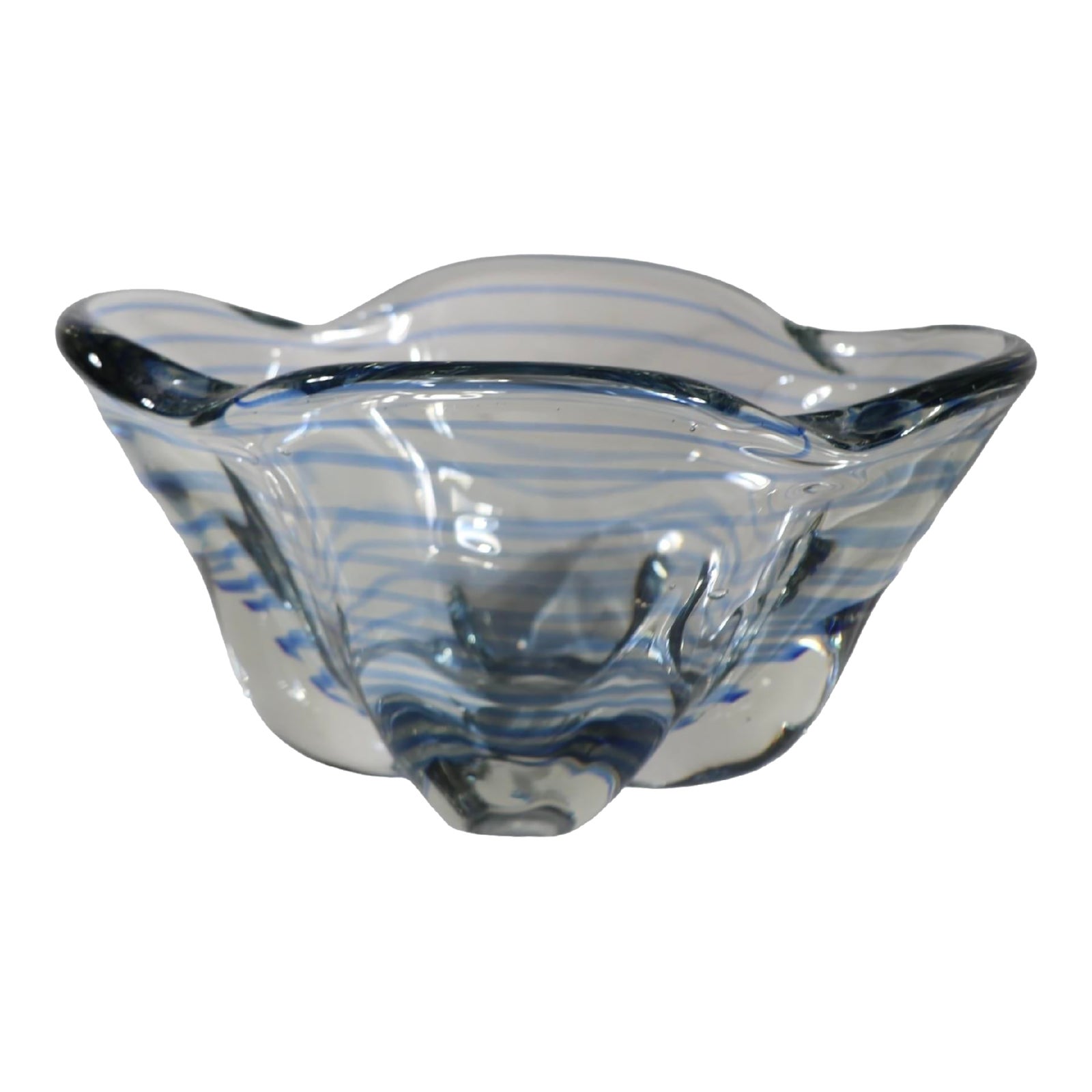 Scandinavian Mid Century Art Glass Bowl Poss. Orrefors | Chairish