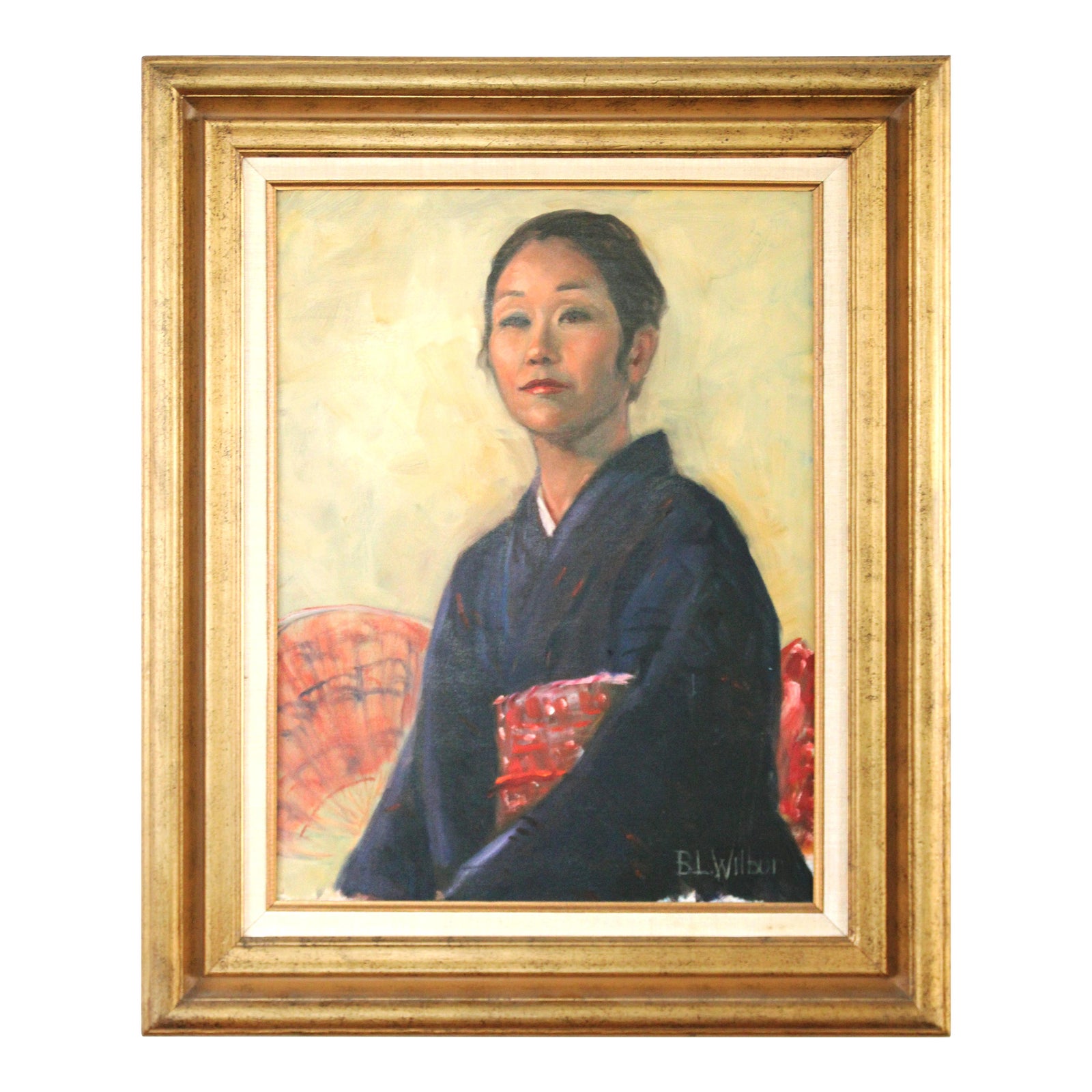 Betty L. Wilbur "Geisha" Oil on Canvas Painting -- Signed & Framed ...