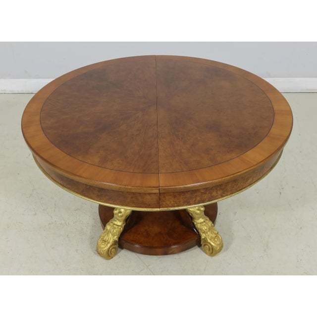 Italian Classical Round Walnut Dining Table | Chairish