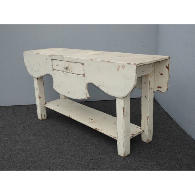 Vintage French Country Farmhouse Chic Off White Console Table W ...