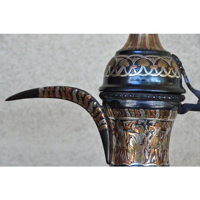 Middle Eastern Dallah Coffee Pot With Gold, Silver and Copper Overlay ...