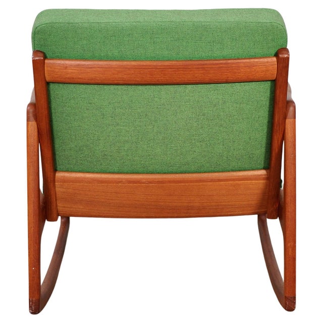 1960s Ole Wanscher Teak Green Rocking Chair for France and Son | Chairish