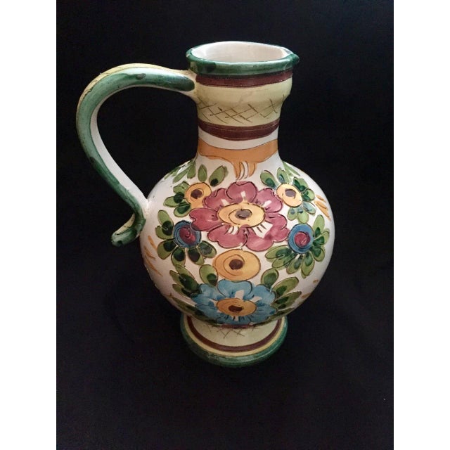 1970s Vintage Italian Pottery Floral Sgraffito Set - Pitcher & Vase- 2 ...