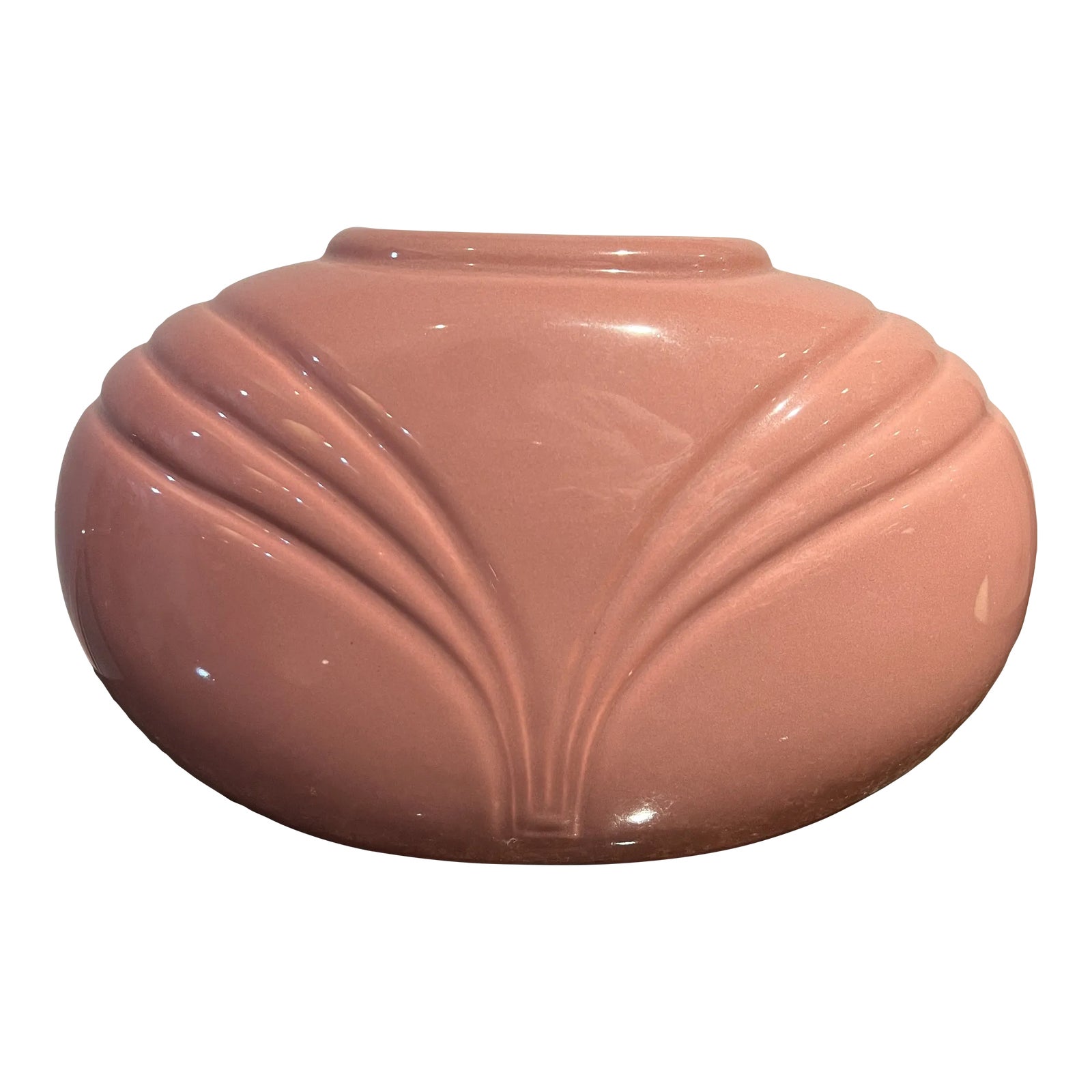 1980s Art Deco Style Mauve Pink Vase | Chairish