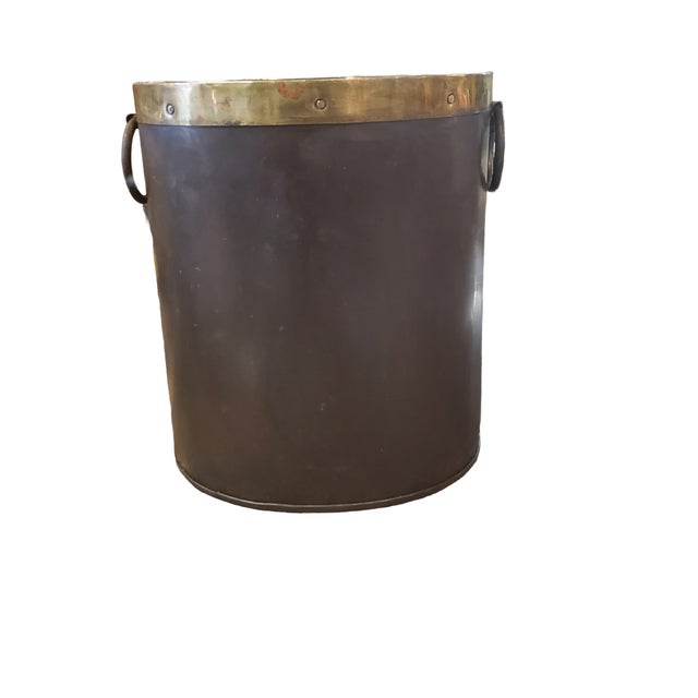 1960s Mid Century Hand Forged Brass Waste Can | Chairish