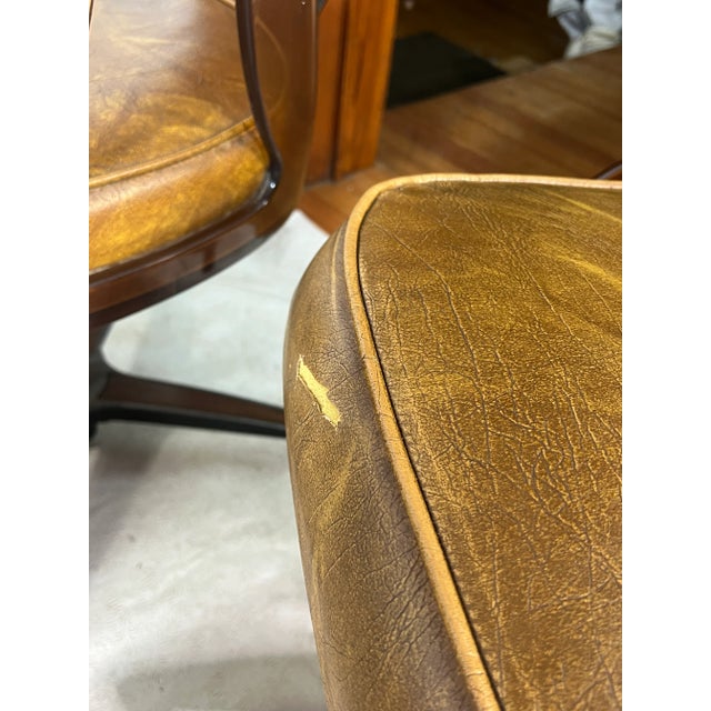 Vintage Modern Amber Acrylic Swivel Dining Chairs - Set of 4 | Chairish