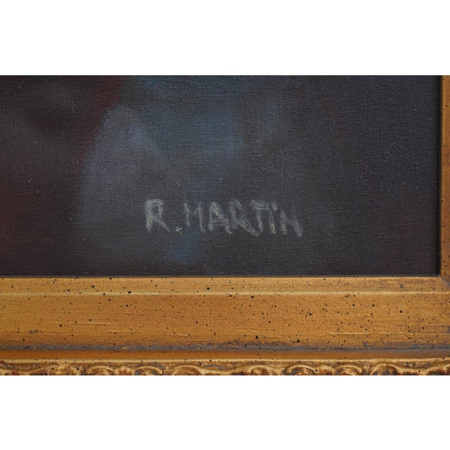 r.martin Artist Signed Still Life Oil Painting on Canvas | Chairish