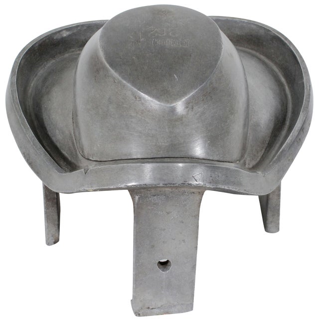 Vintage Industrial Aluminum Hat Block | Chairish
