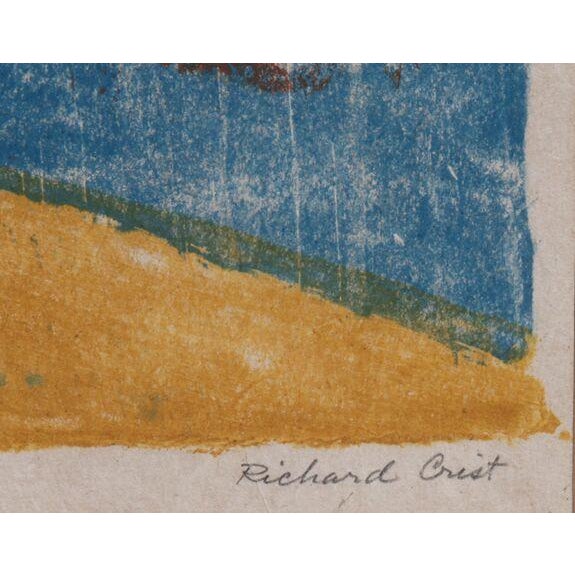 Richard Crist, "Pool at Sully's," Woodcut | Chairish