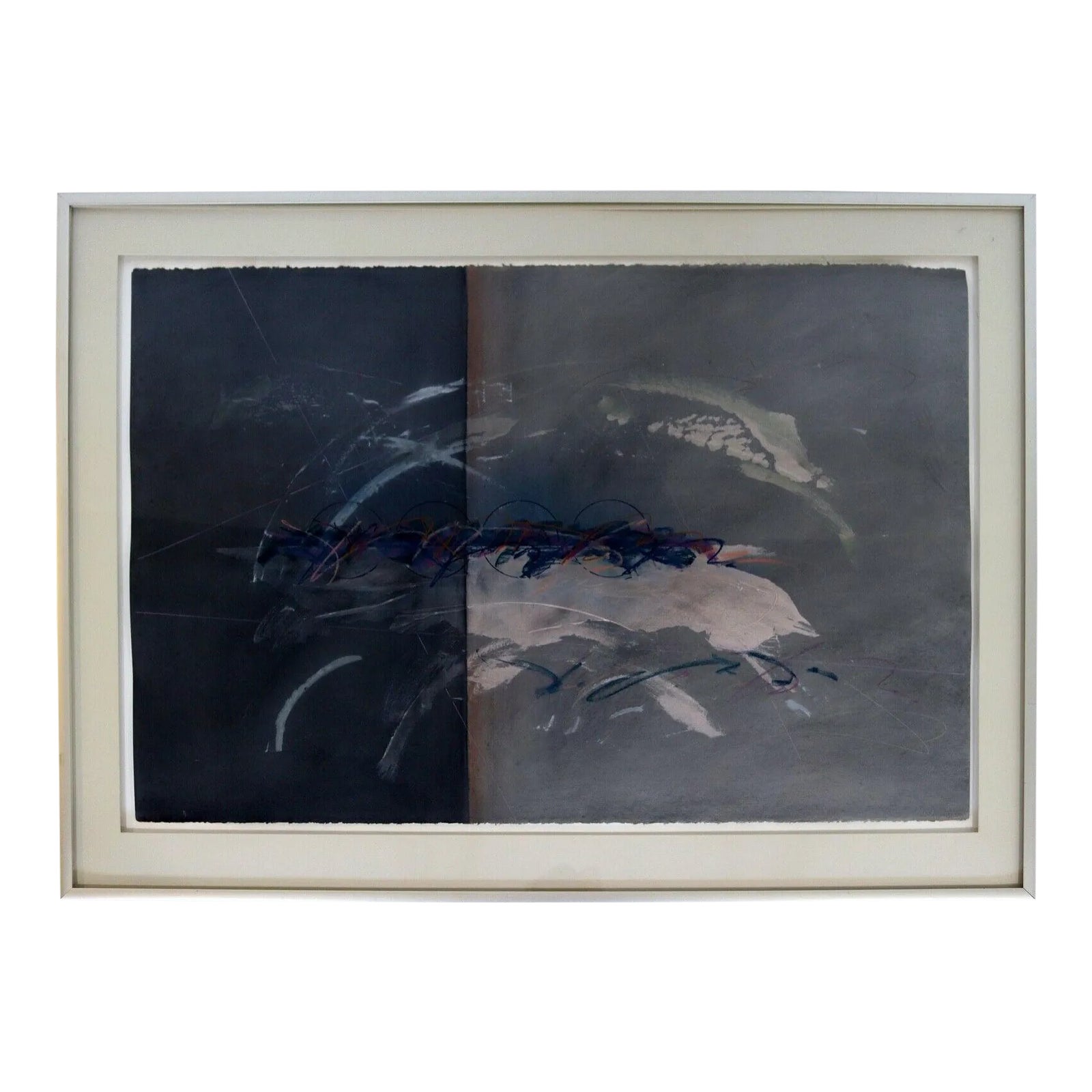 John J. Baughman Landscape Series #9 Abstract Blue Mixed Media Framed ...