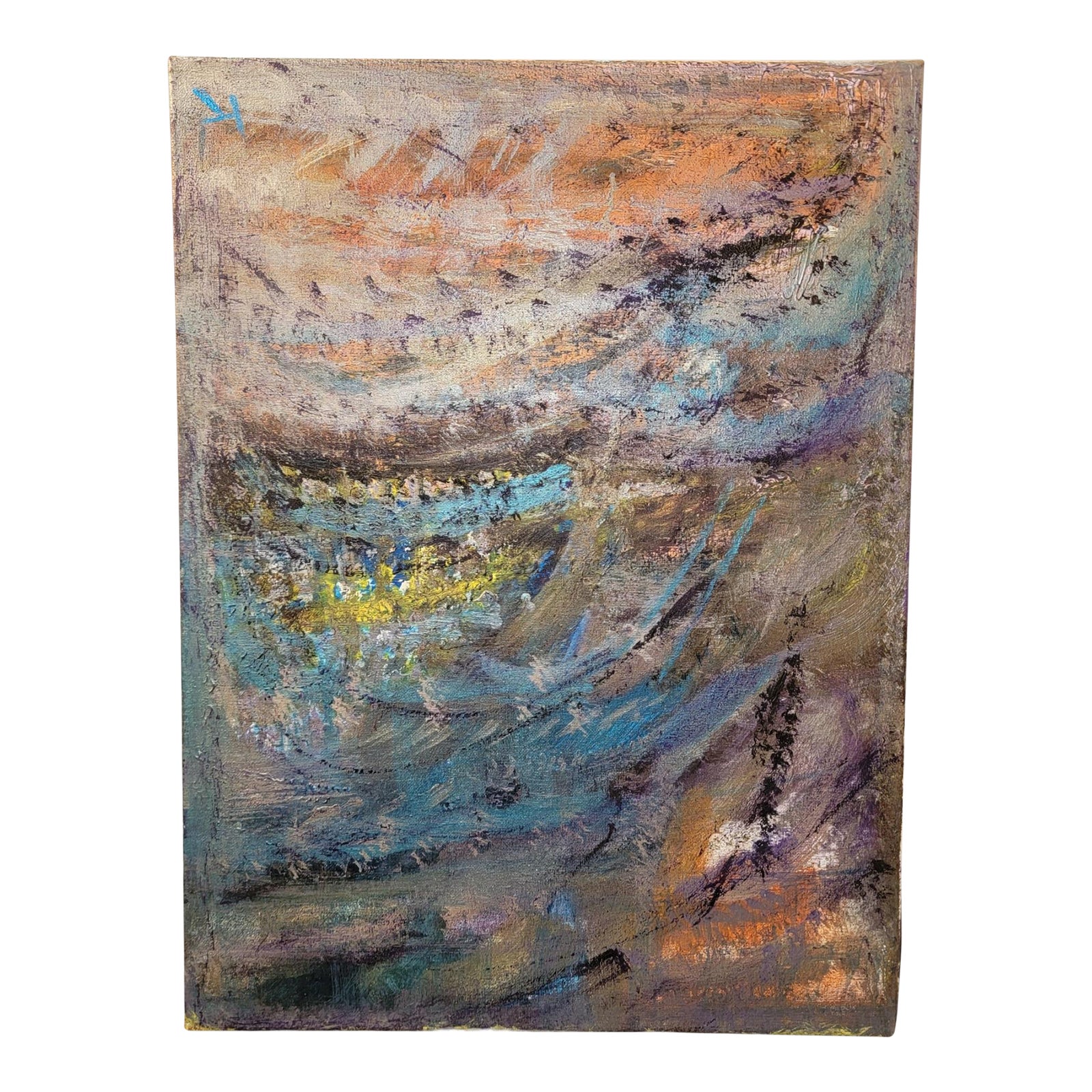 1990s Modern Abstract Expressionist Oil Painting | Chairish