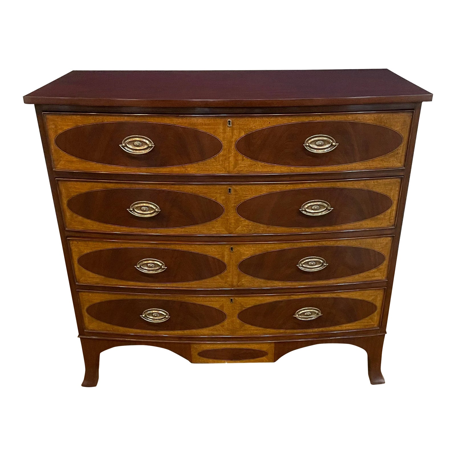 Leighton Hall Showroom Sample - Adams Style Bow Front Mahogany Chest ...