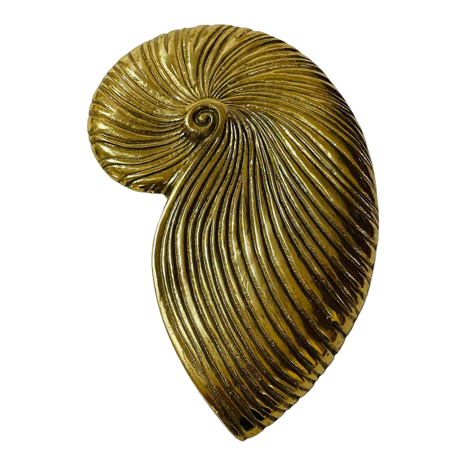 80s Brass Ammonite Decor | Chairish