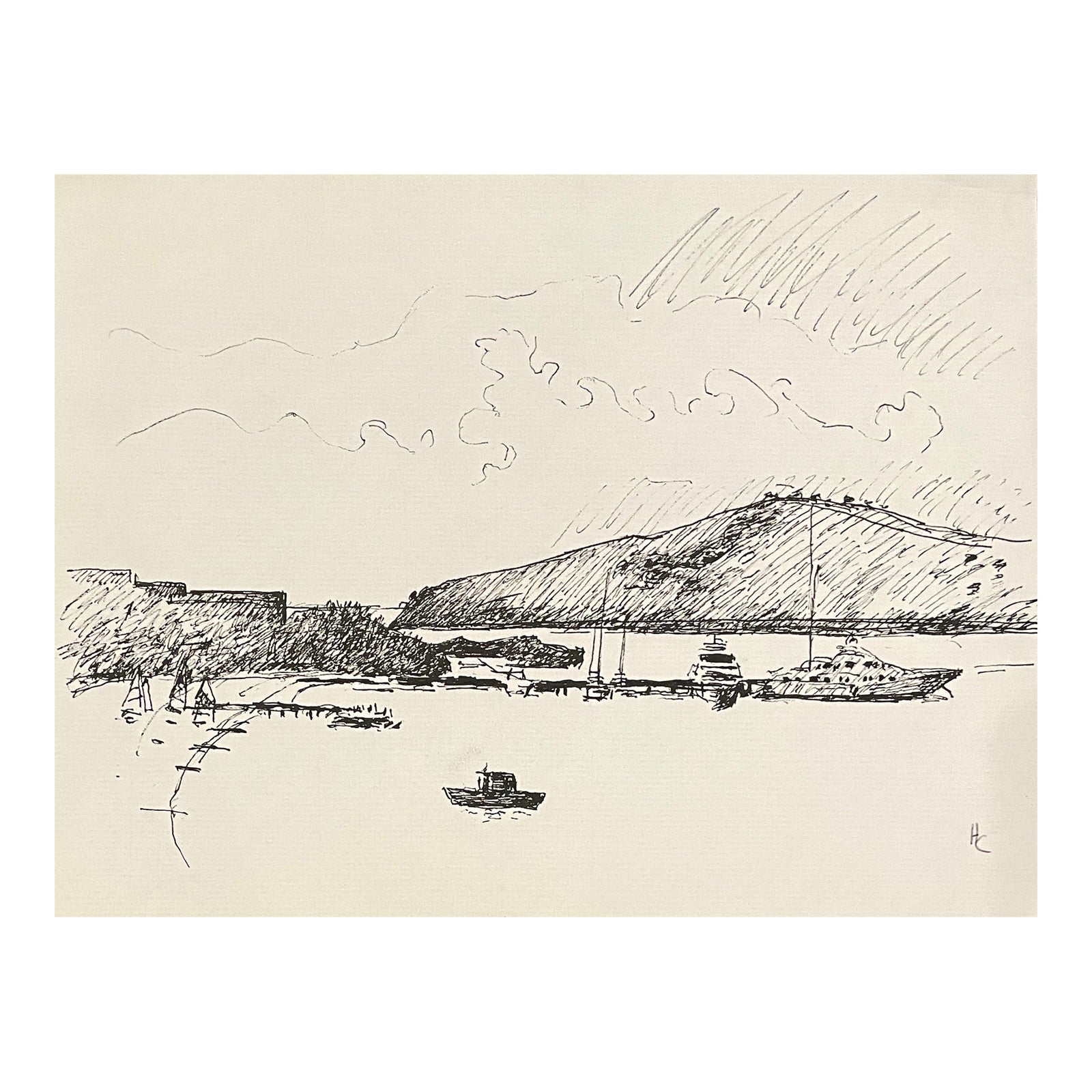 1970s Hayward Cirker Caribbean Drawing | Chairish