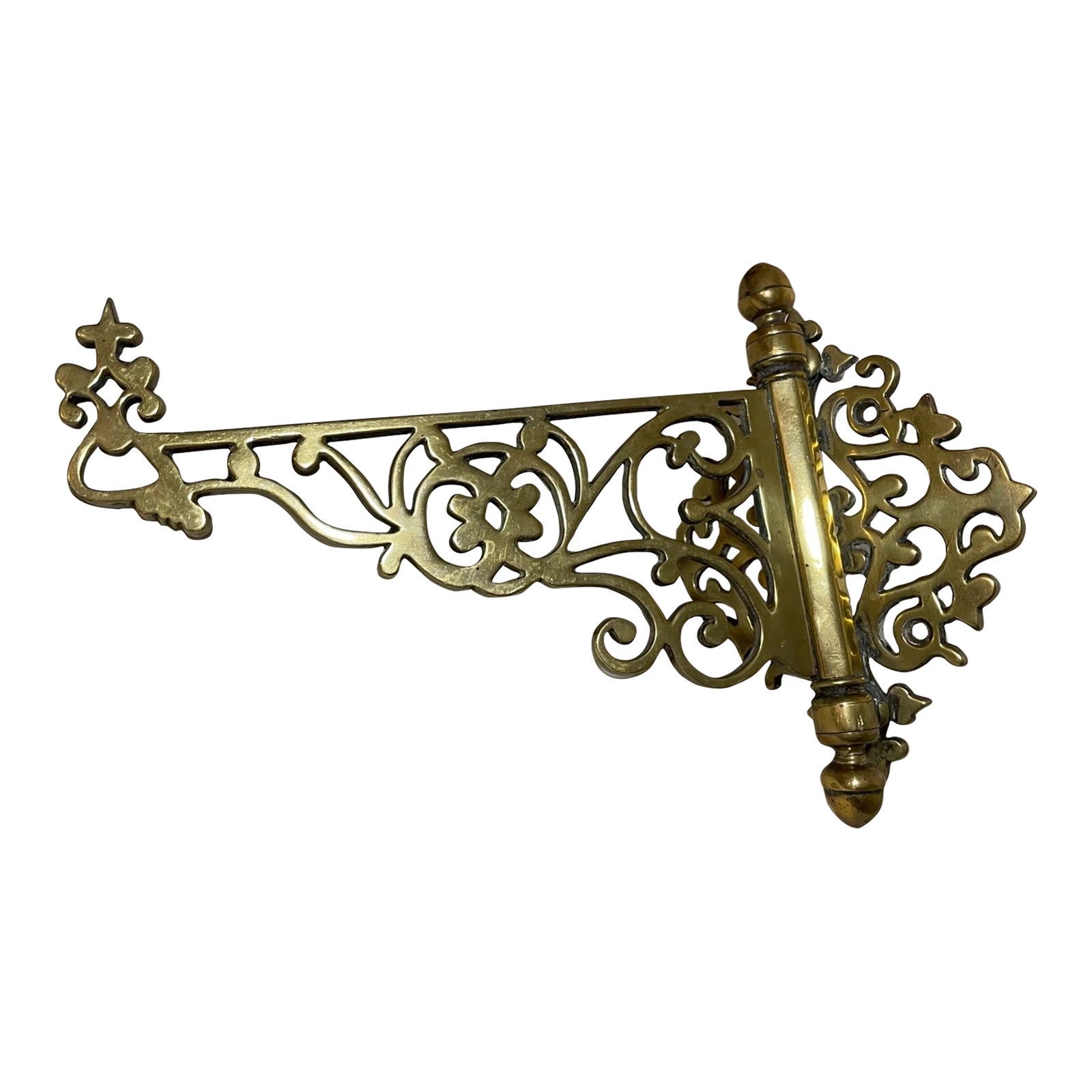 Large Antique 18th Century Handmade Brass Pivoting Wall Mount Hat Coat ...